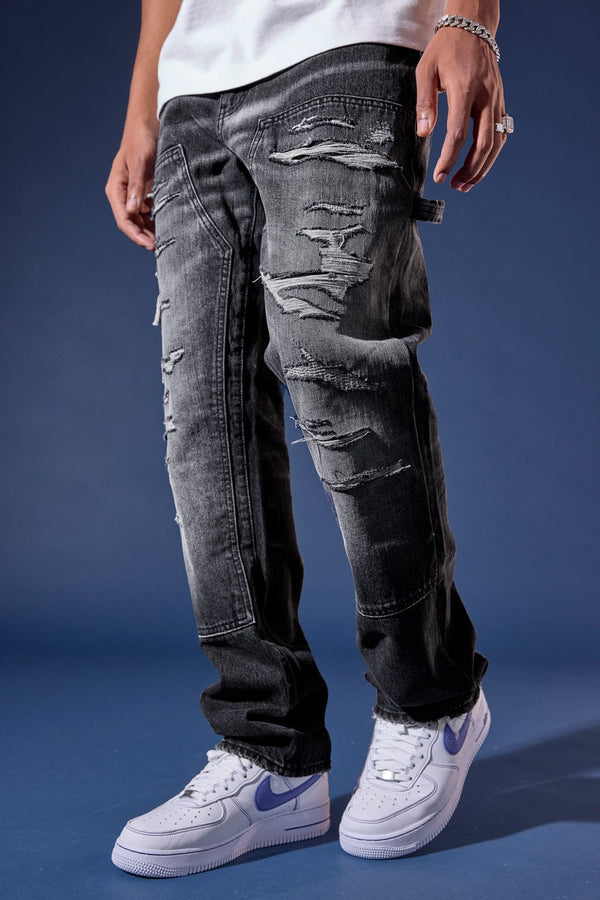 Relaxed Fit - Foreman Denim (Industrial Black) - Aaron Collection