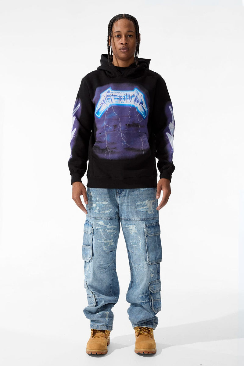 Wide Leg Fit - Blue Collar Cargo Denim (Aged Wash) - Brian Collection