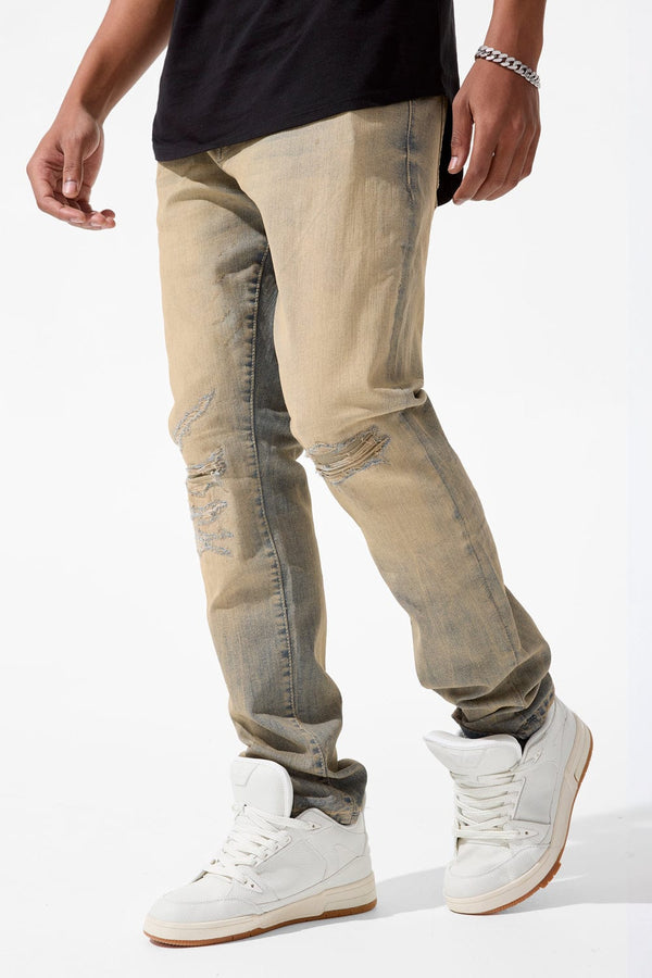 Straight Fit - Dune Denim (Khaki Wash) - Collins Collection
