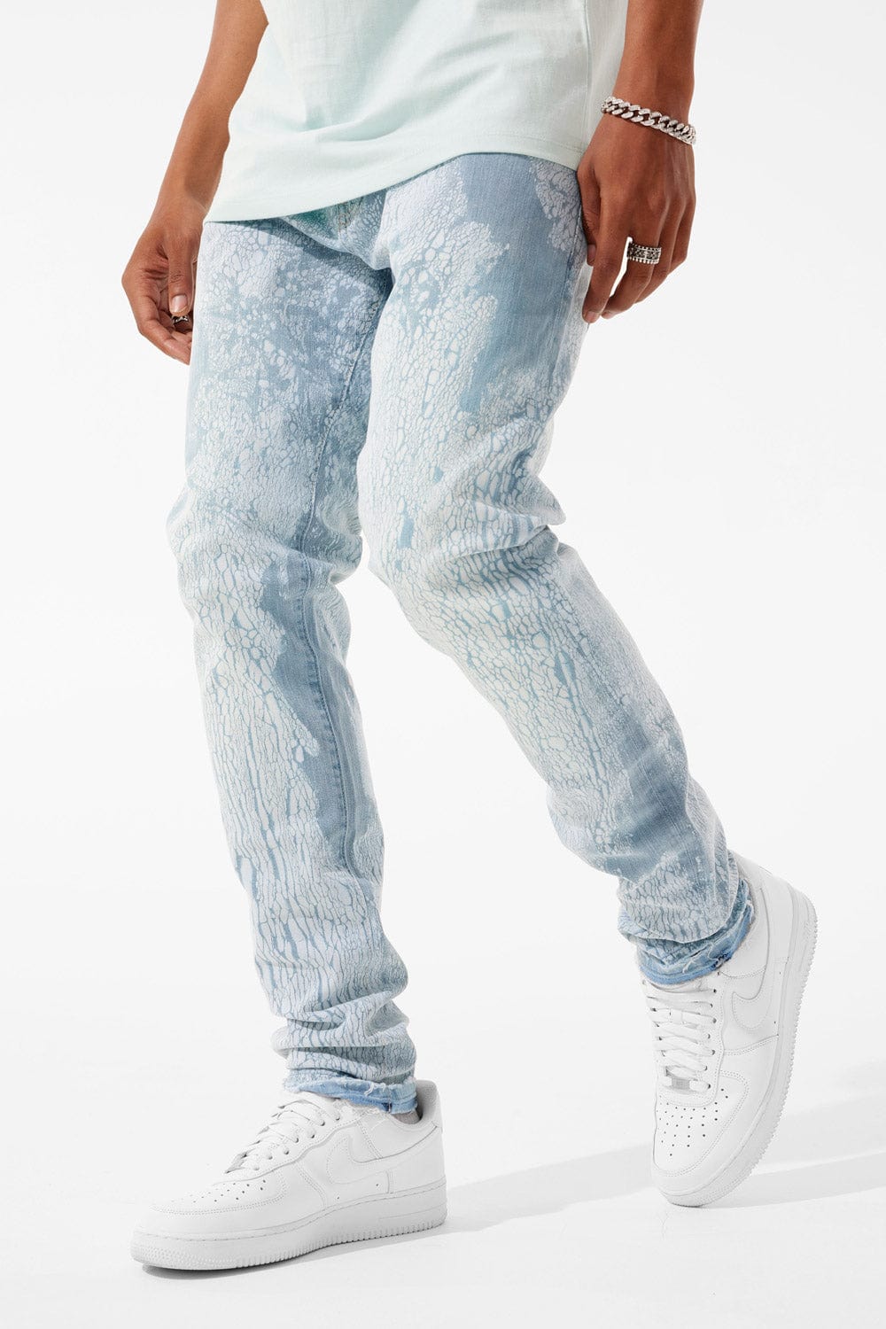 Slim Taper Fit - Cracked Denim (Ice Blue) - Sean Denim