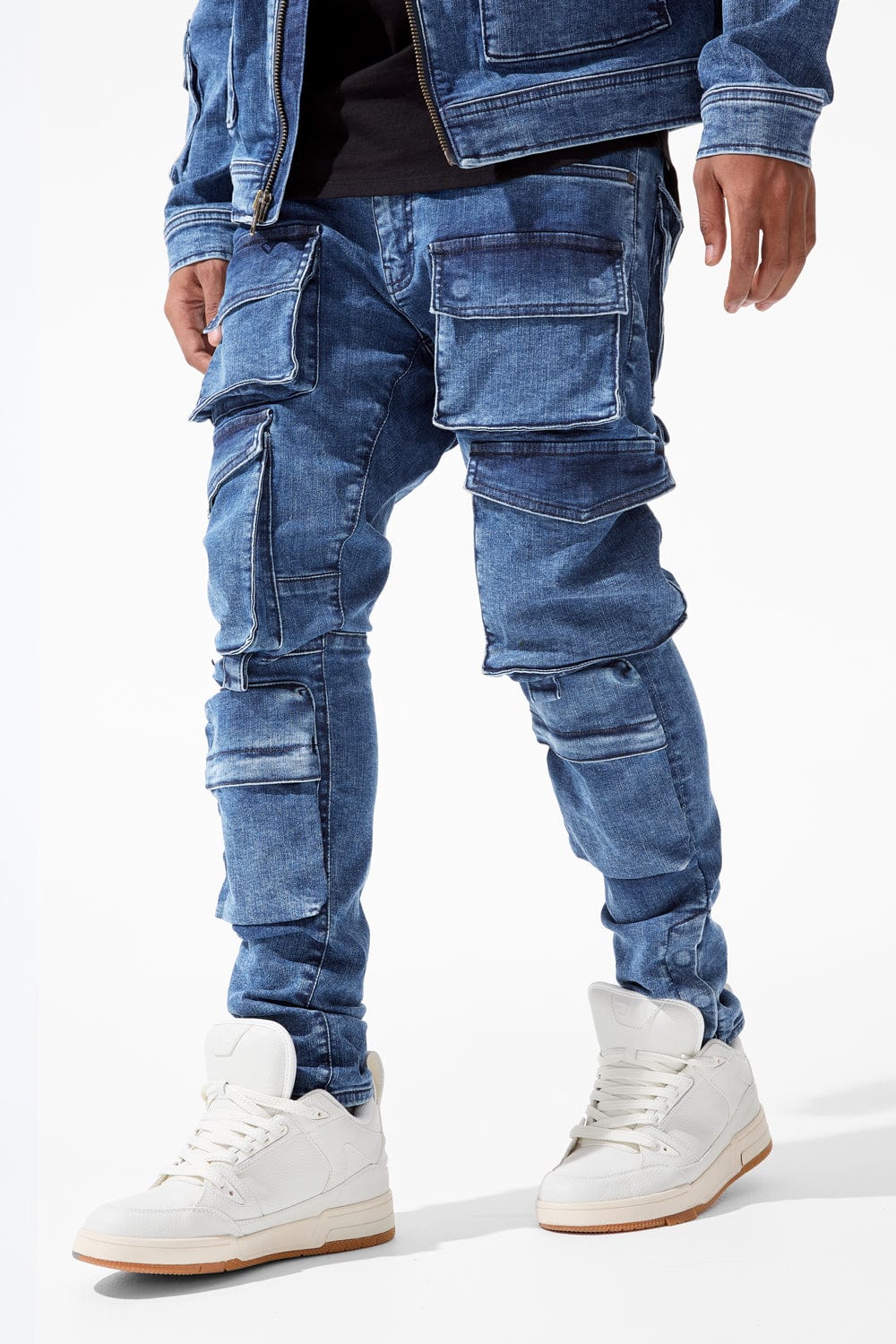 Slim Taper Fit - Legion Cargo Denim (Dark Indigo) - Sean Collection