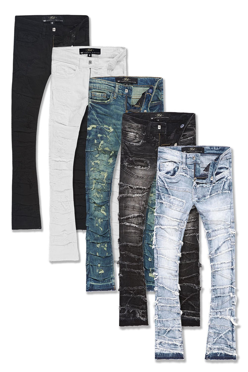 Kids Stacked Jeans, Cargos, and Sweatpants