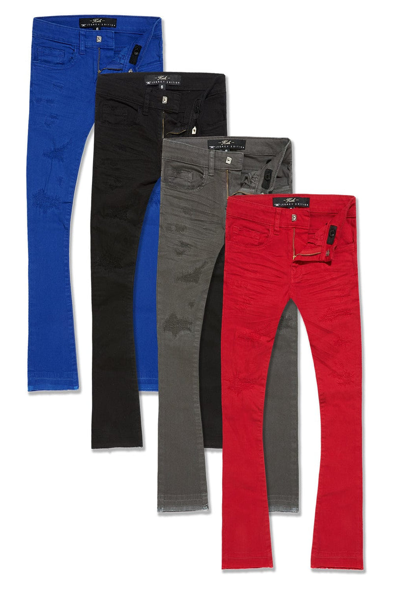 Kids Stacked Jeans, Cargos, and Sweatpants