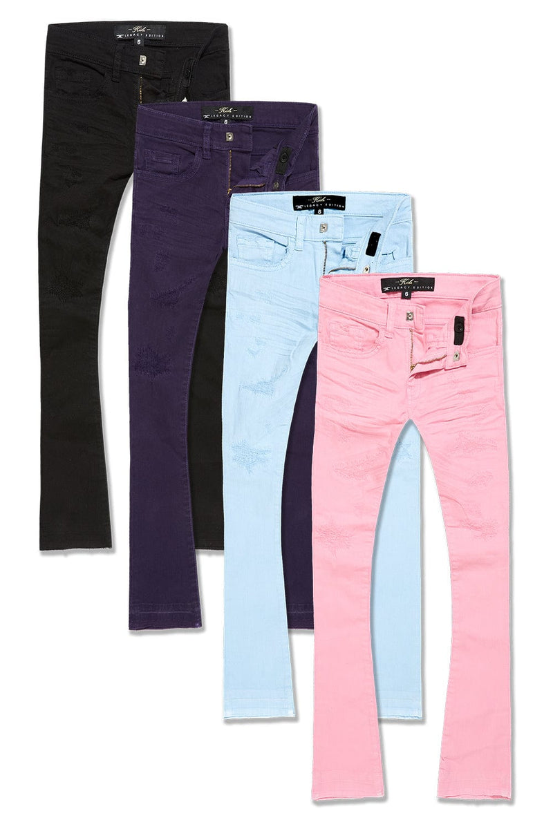 Kids Stacked Jeans, Cargos, and Sweatpants