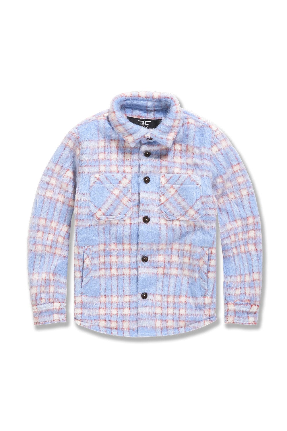 Kids Flannel Shacket (Sky Blue)