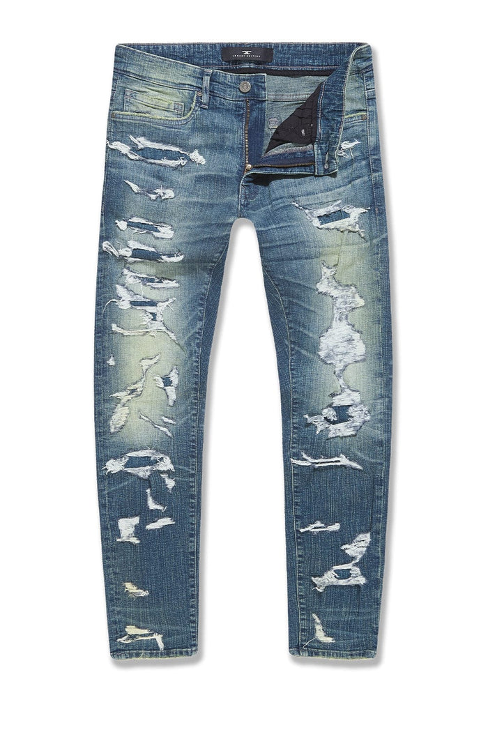 Straight Fit - Black Widow Denim (Azure Gold) - Collins Collection