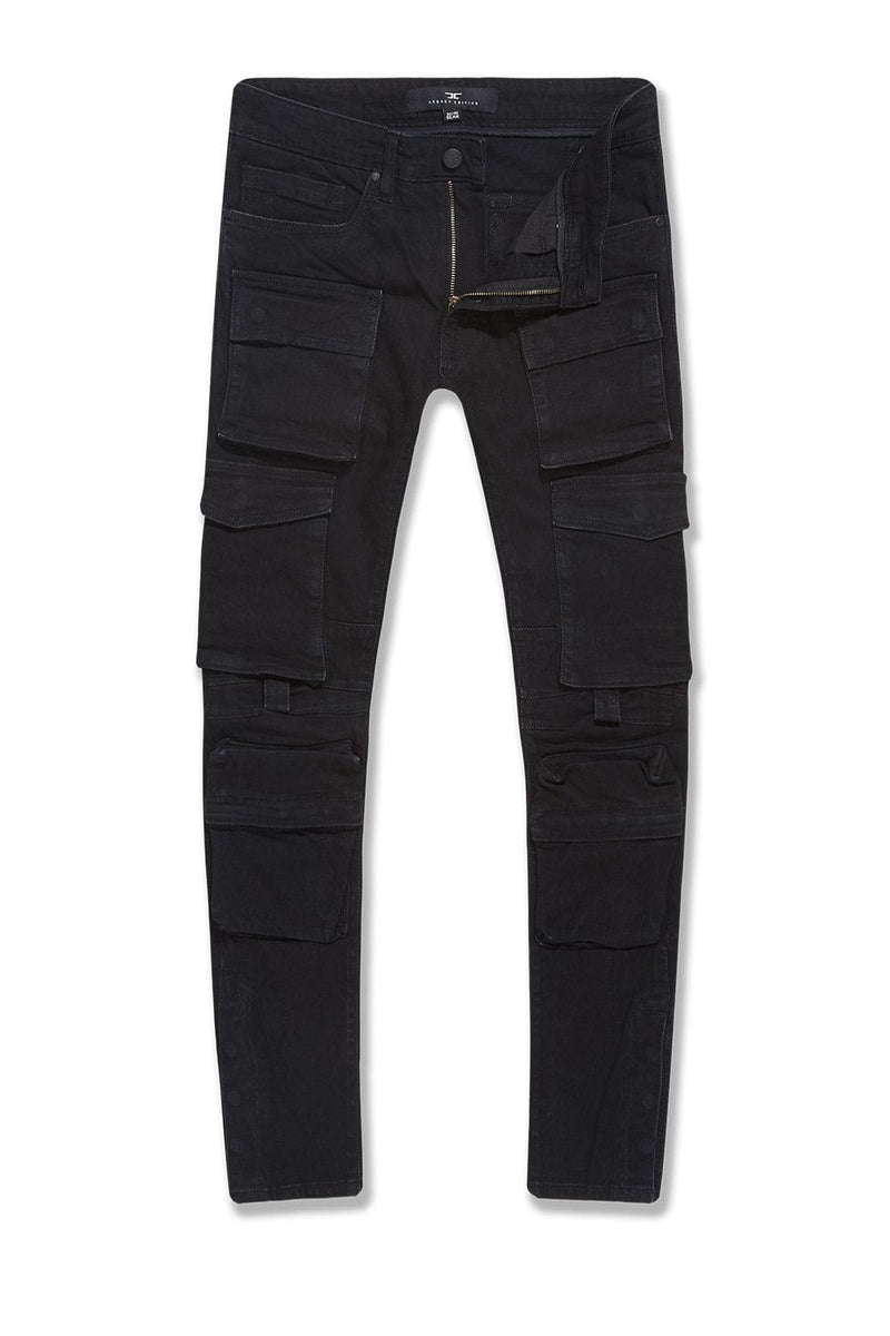 Slim Taper Fit - Legion Cargo Denim (Vintage Black) - Sean Collection
