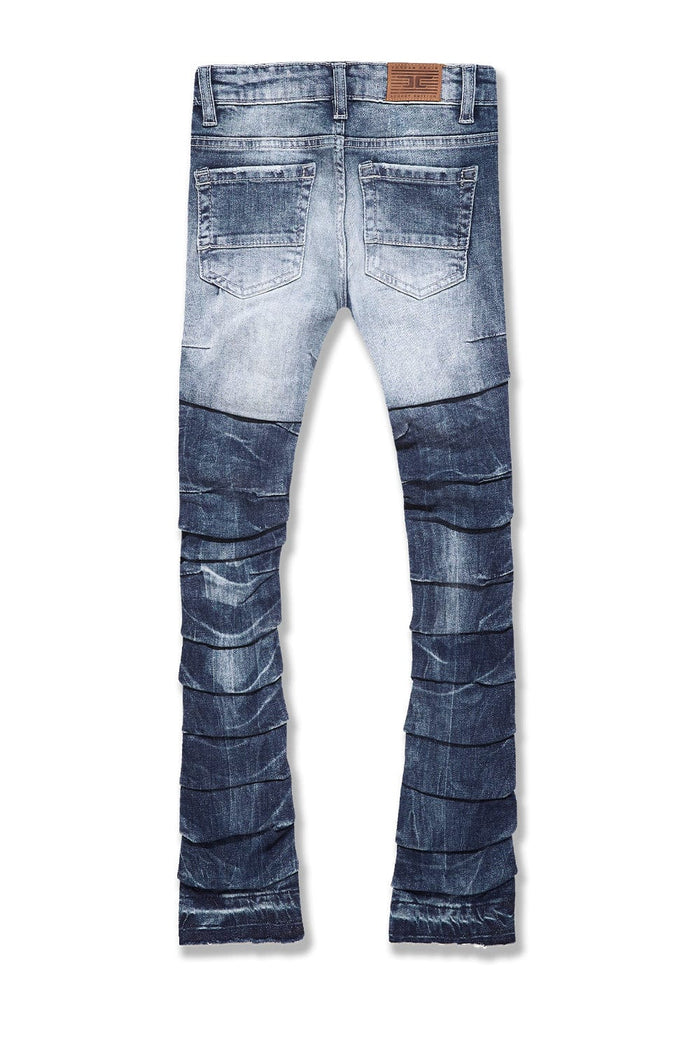 Kids Stacked Ripple Effect Denim (Aged Wash)