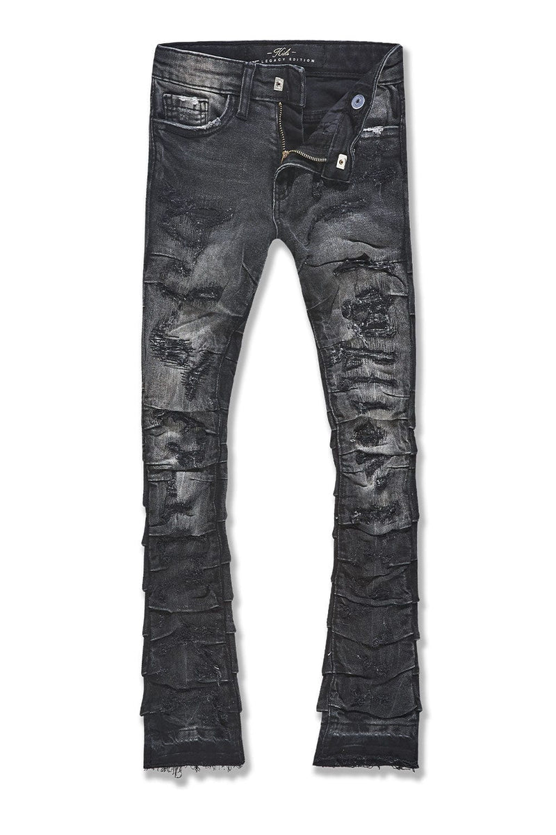 Kids Stacked Ripple Effect Denim (Black Shadow)